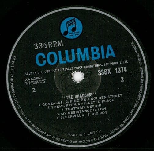 THE SHADOWS The Shadows Vinyl Record LP Columbia